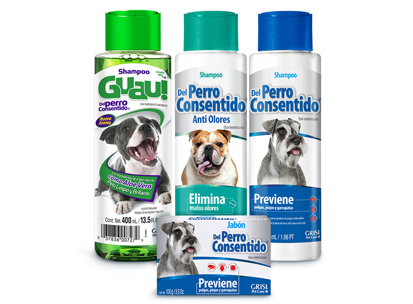 Kit Shampoo y Jabón Del Perro Consentido + Shampoo Antiolores Del Perr ...